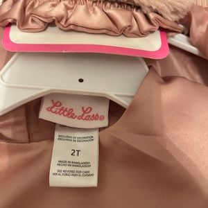 Little Lass | Dresses | Nwt Little Lass 3 Piece Set Faux Fur Coat Satin ...